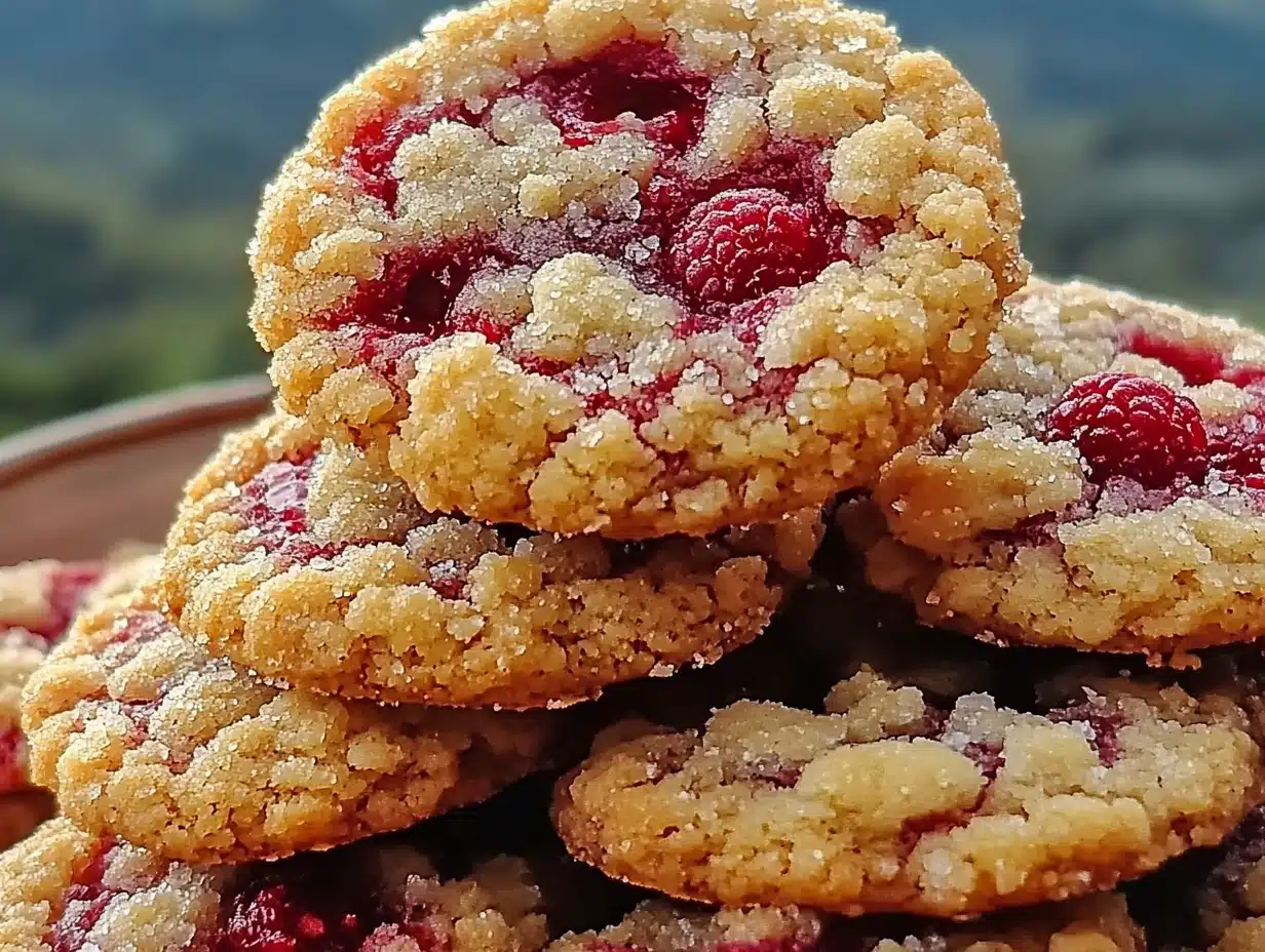 Buttery Raspberry Crumble Cookies : Easy Dessert